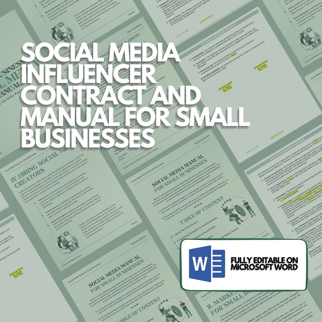 Brand Ambassador, Influencer, and Content Creator Agreement Contract ...