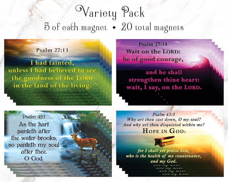 Bible Scripture Verse Magnets - Set 01- KJV - Christian Faith Fridge ...