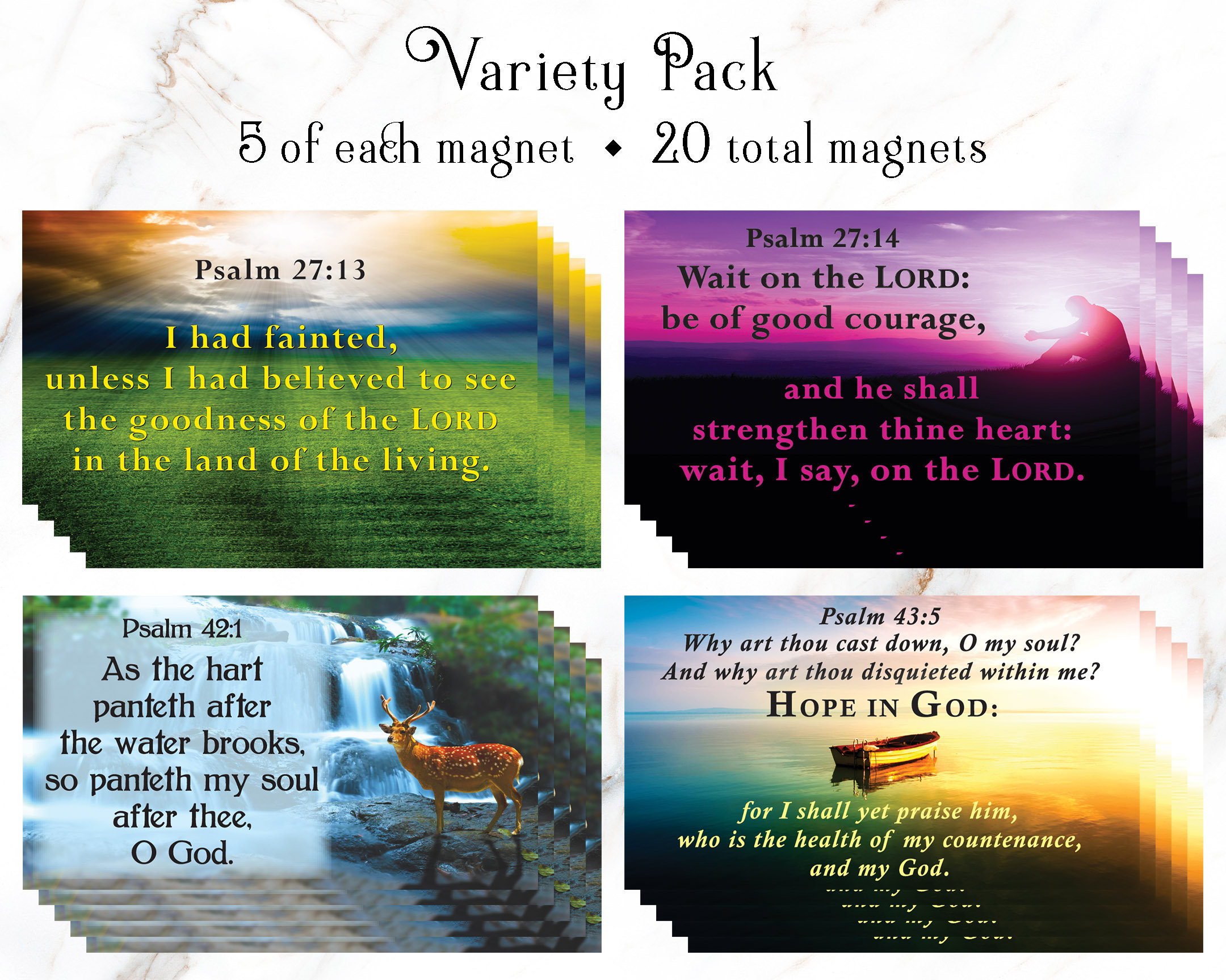 Bible Scripture Verse Magnets - Set 01- KJV - Christian Faith Fridge ...