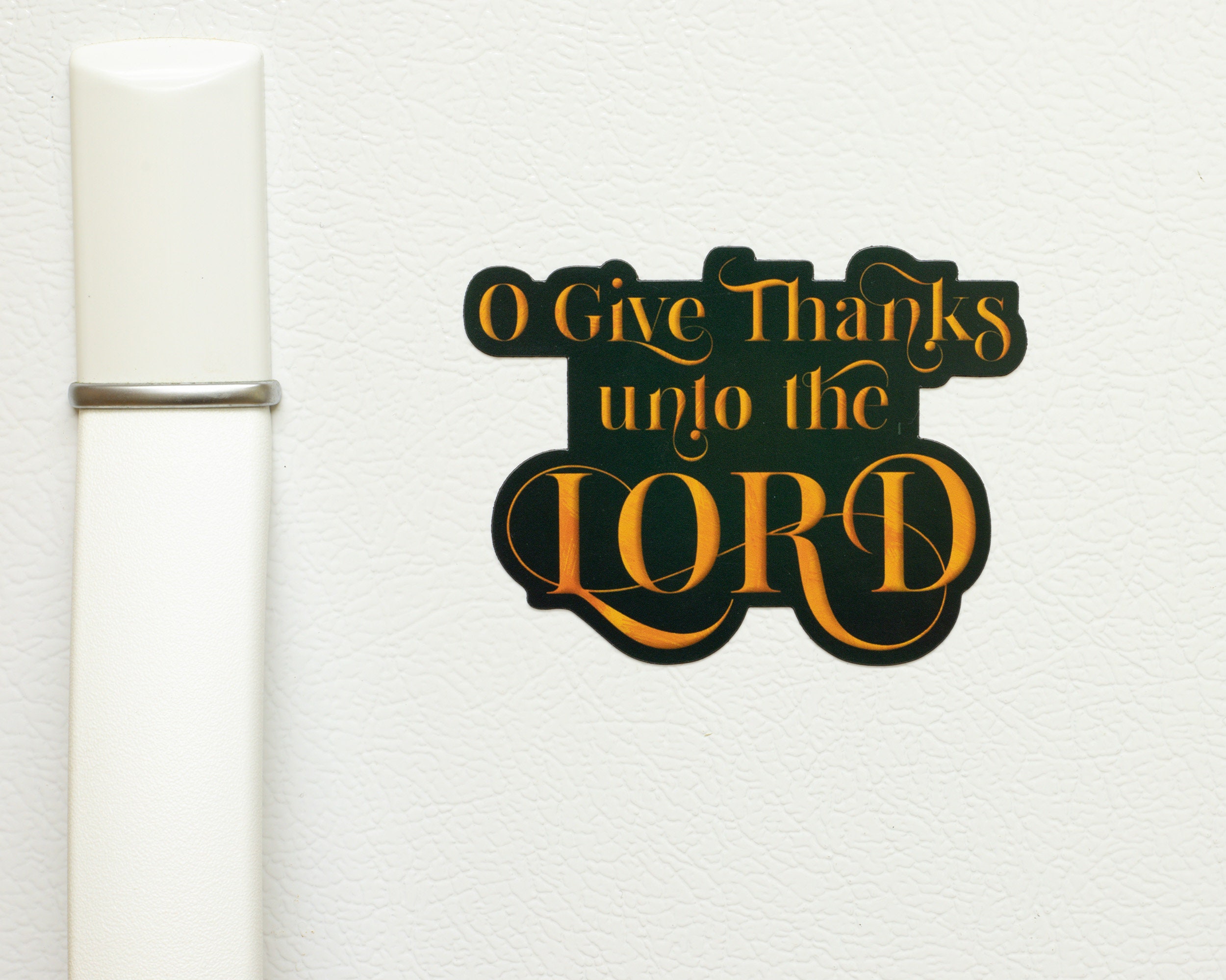 Bible Verse Magnet - Die-cut 4" X 3" - Psalm 75:1 KJV - Thanksgiving ...