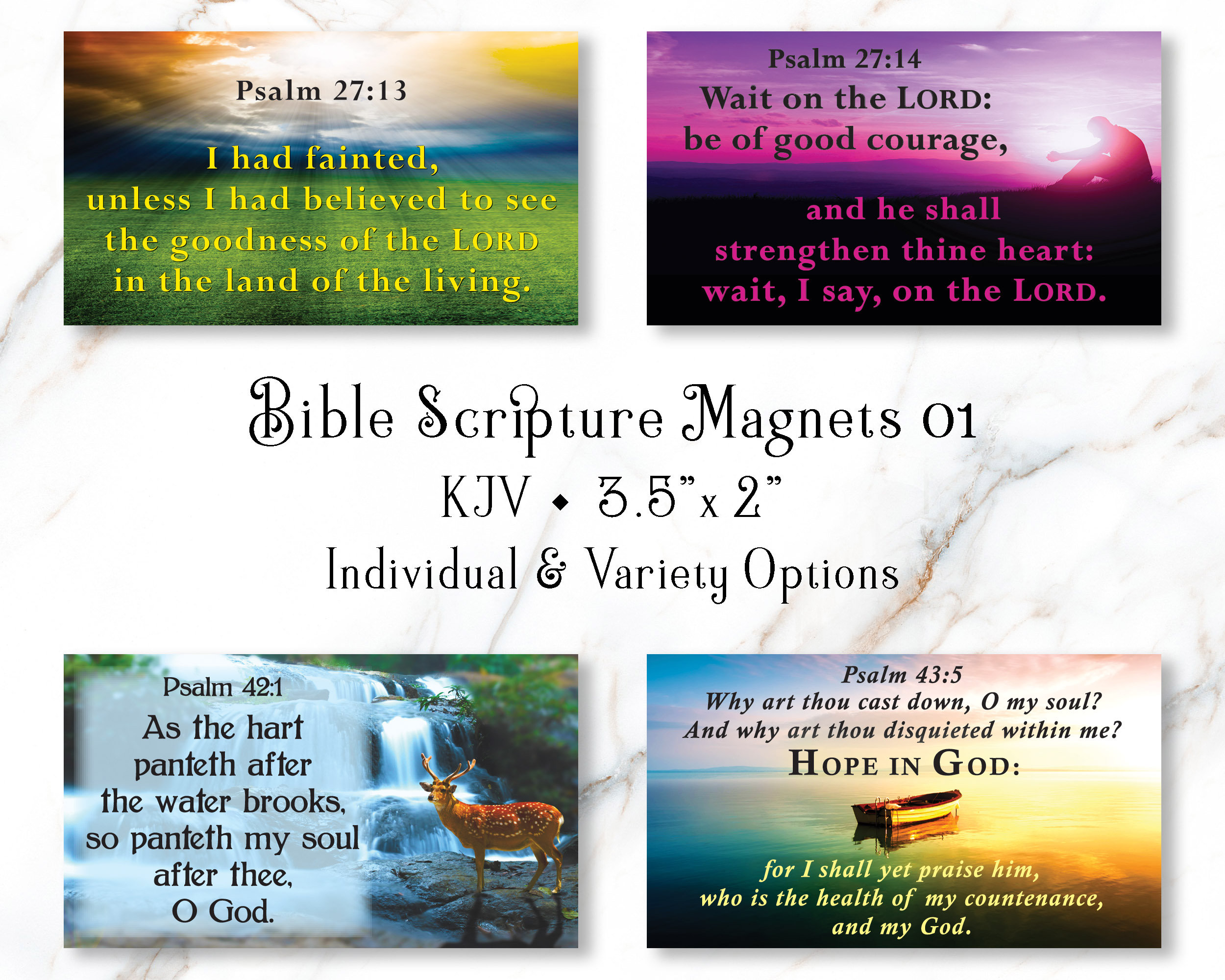 Bible Scripture Verse Magnets Set 01 KJV Christian Faith Fridge Magnets ...