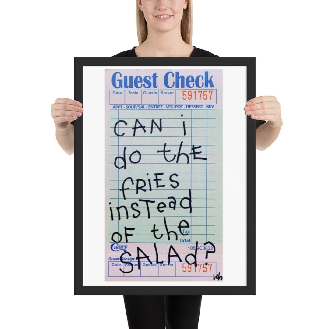 Guest Check Aesthetic Framed Poster - Etsy