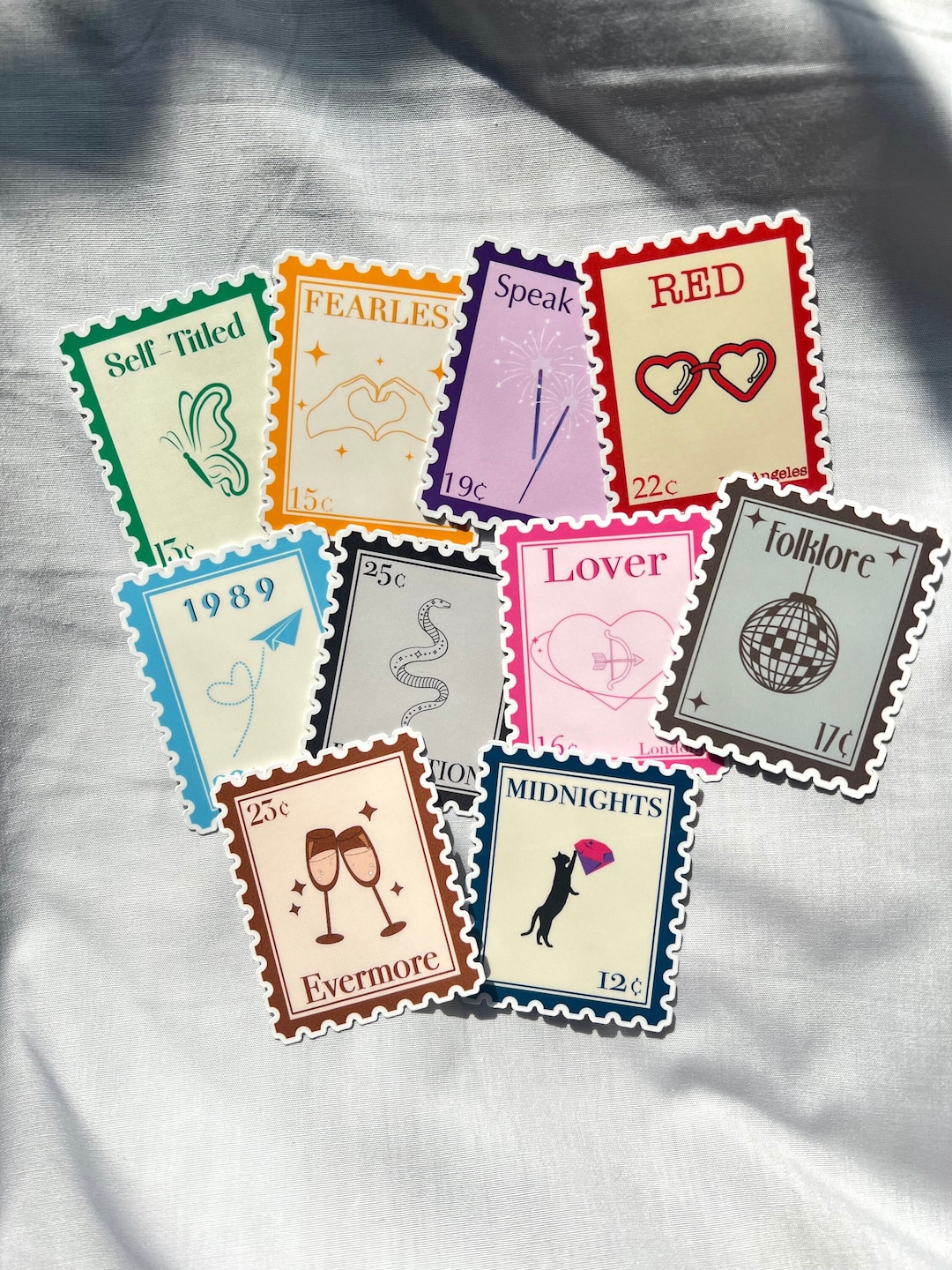 11 Pack Taylor Swift Albums Stamps Debut Fearless Speak Now Red 1989 ...