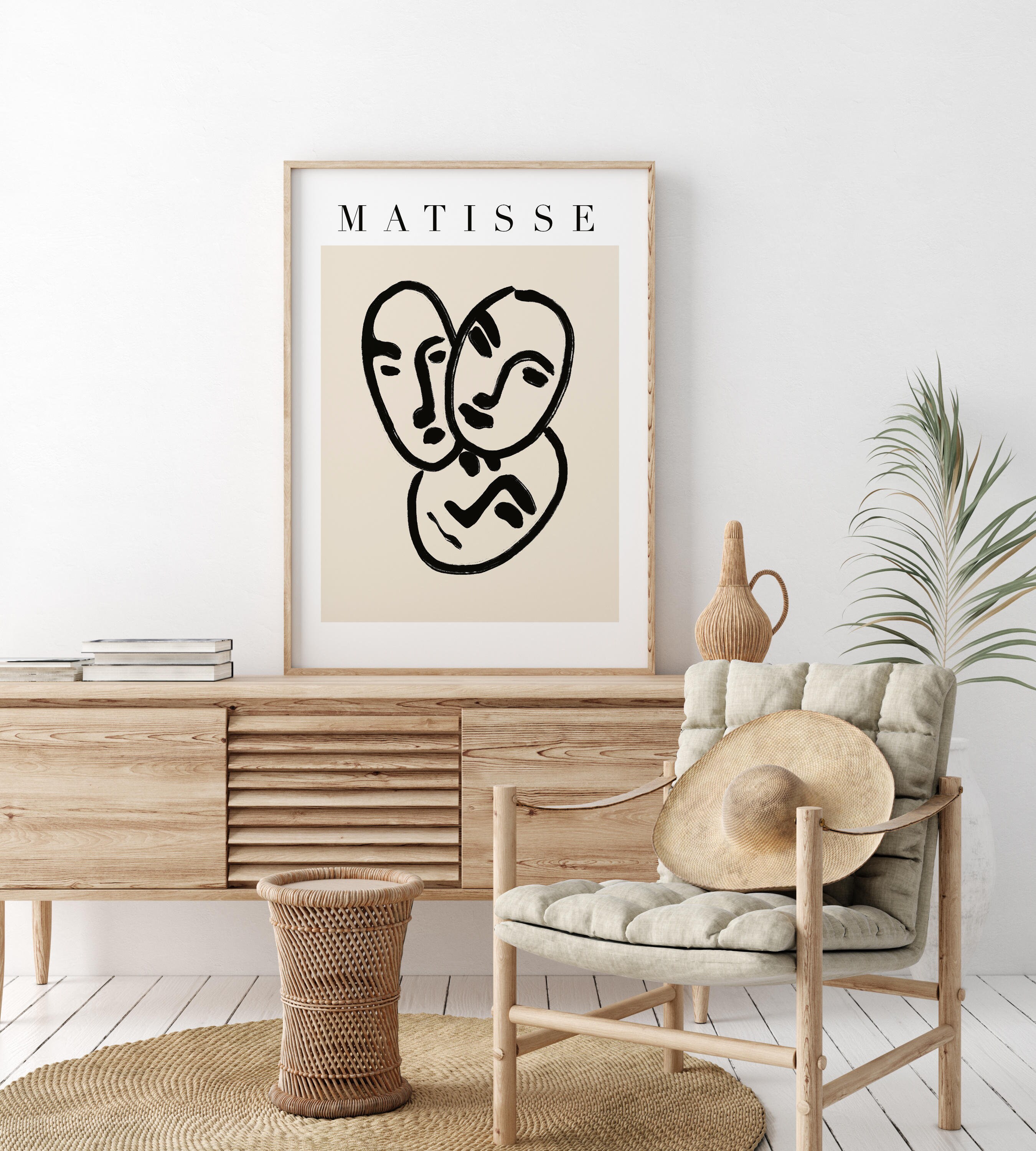 Henri Matisse Line Drawing Scandinavian Minimal Matisse Face - Etsy