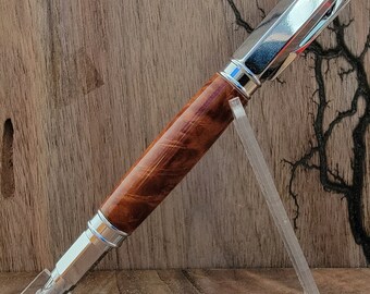 Bolt Action Pen Kit in Chrome With Coolibah Burl Wood - Etsy