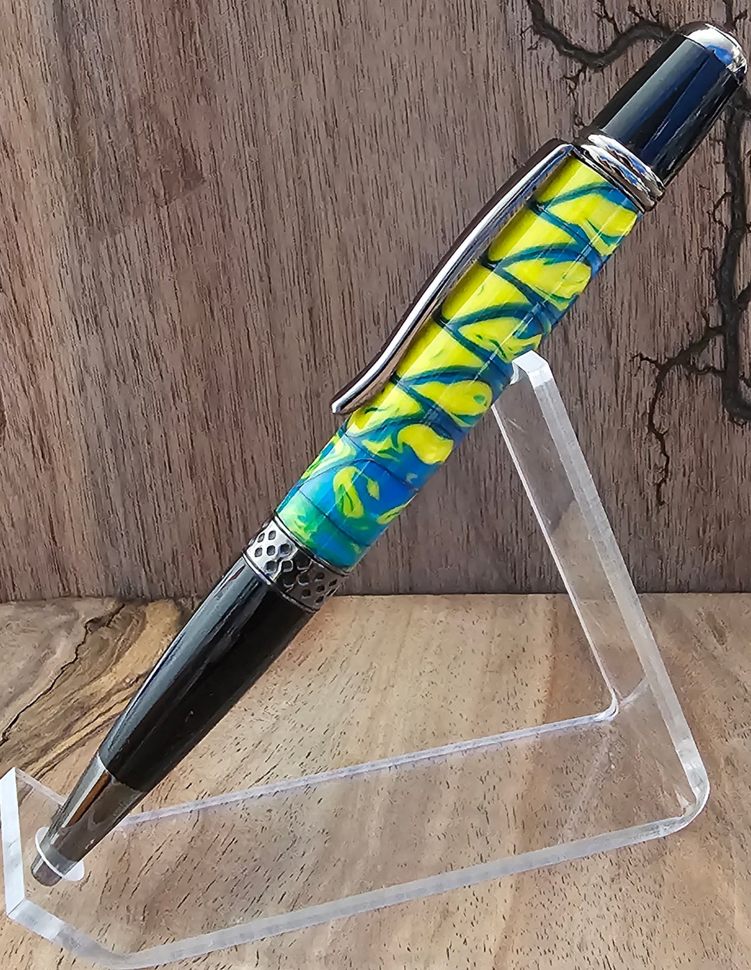 Mesa Twist Pen With Blue and Yellow Resin - Etsy