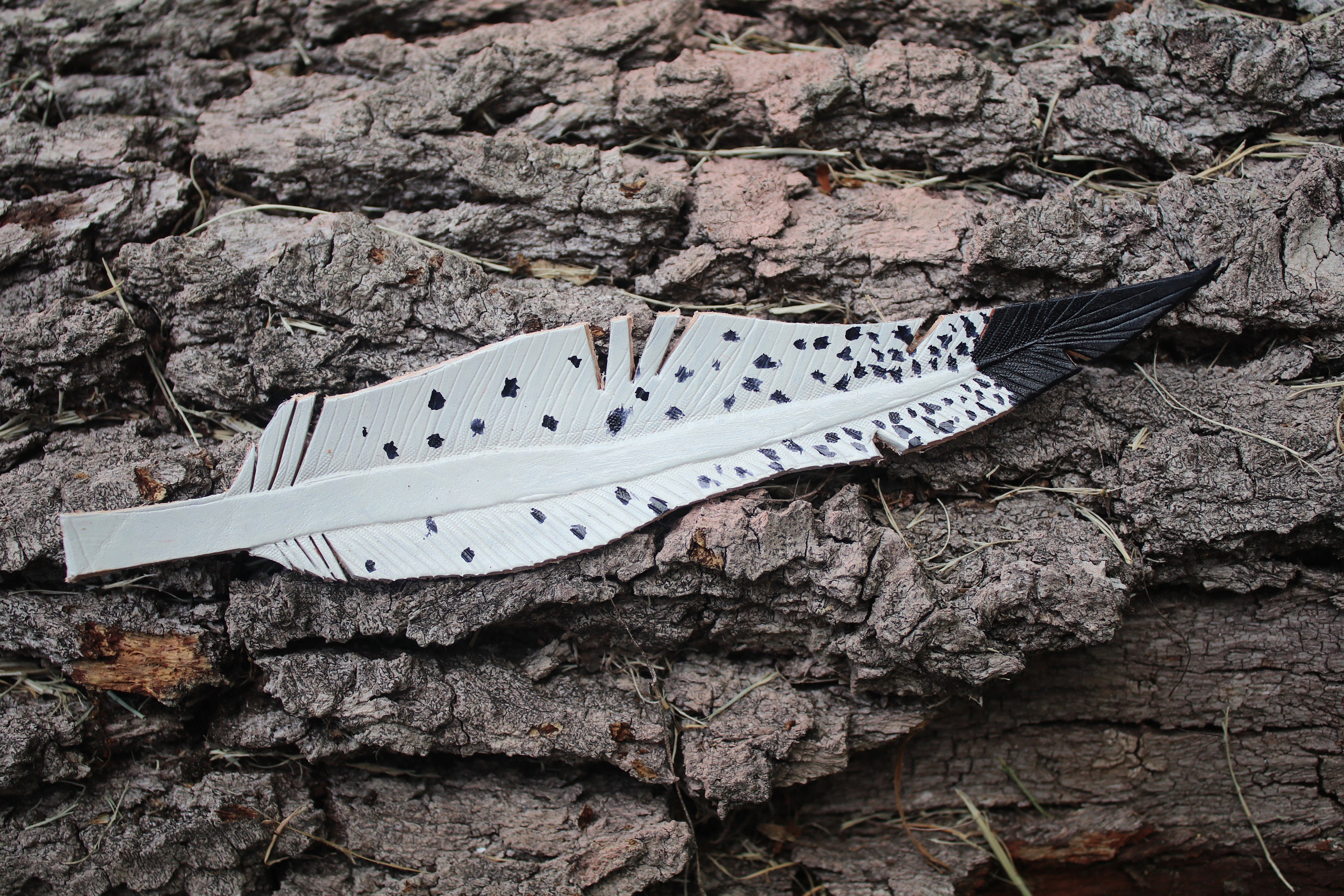 Hand-tooled Leather Feathers, Hand-painted Bookmarks, Handmade Feather ...