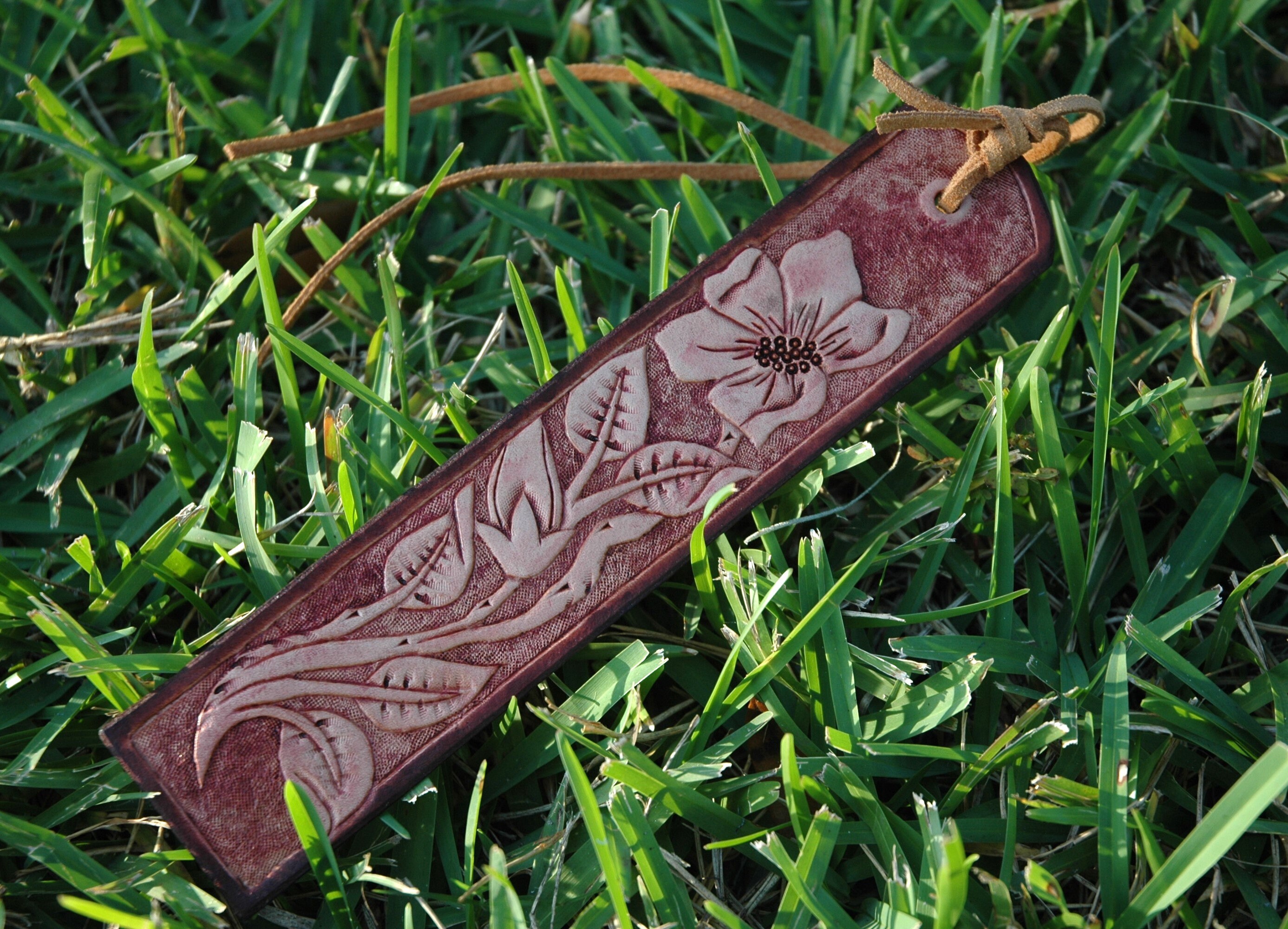 Hand-tooled Leather Bookmark Floral Leather Pattern - Etsy