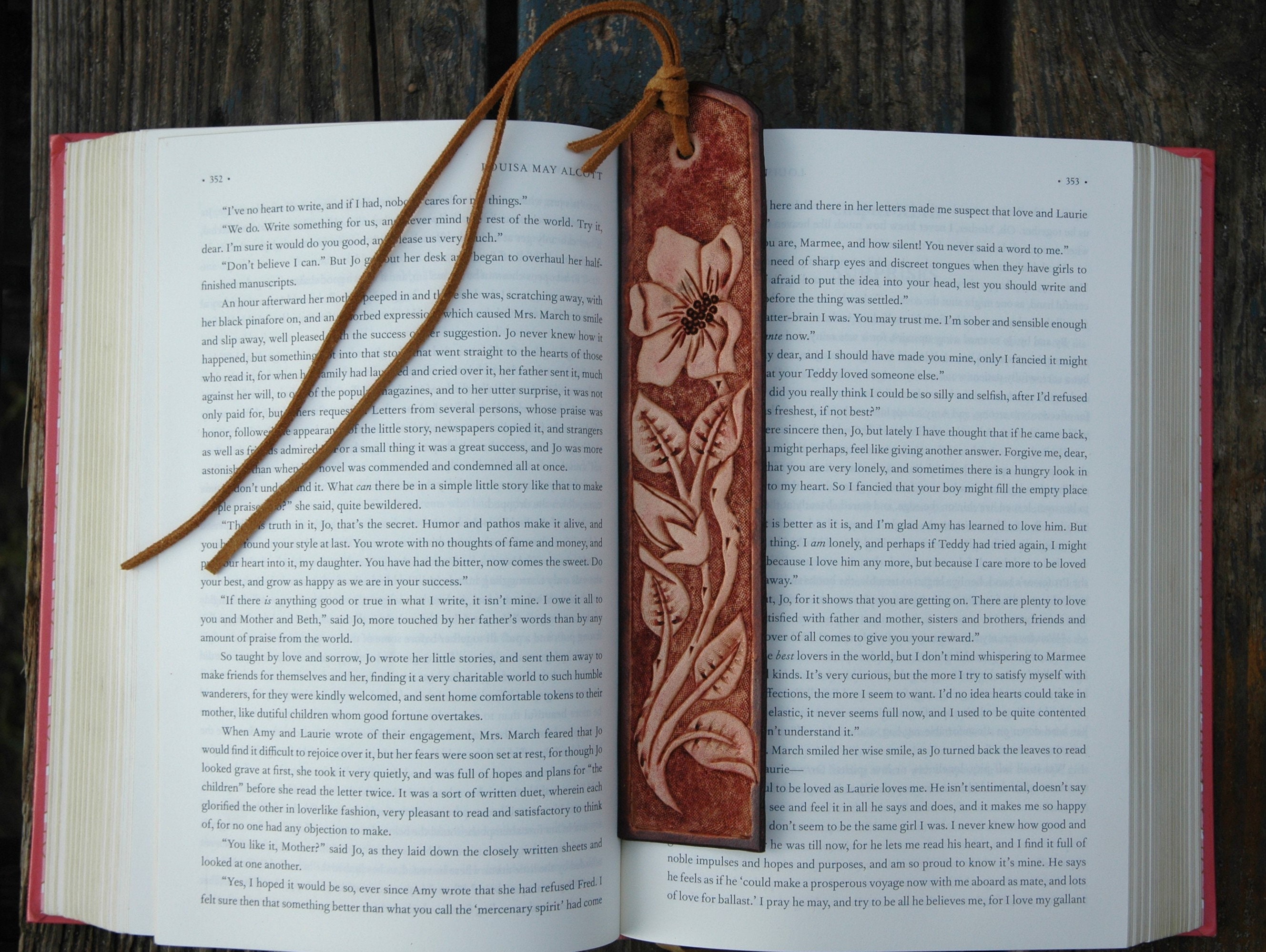 Hand-tooled Leather Bookmark Floral Leather Pattern - Etsy