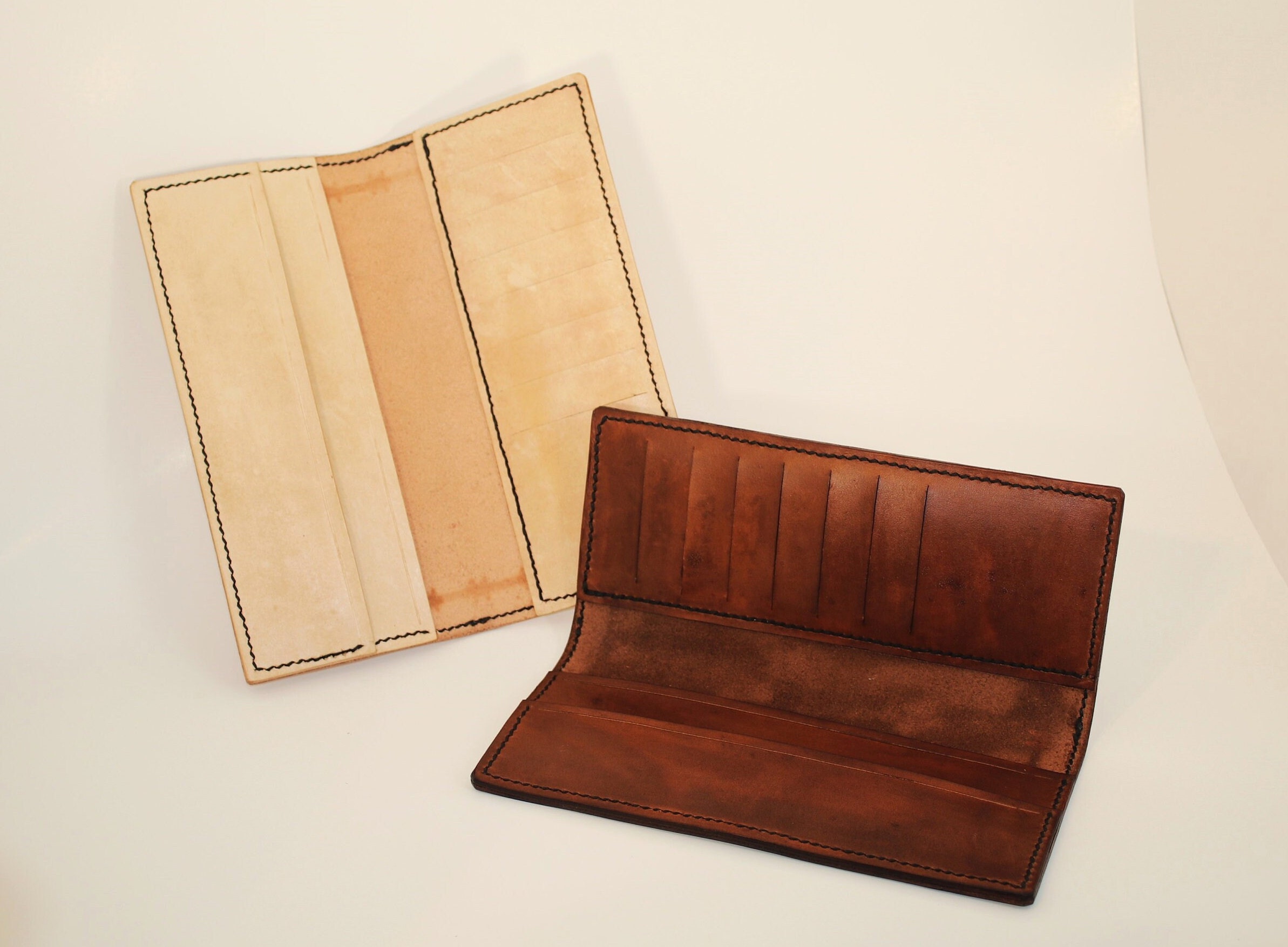 Leather Roper Wallet, Handsewn Long Wallet, Barb Wire Women's Wallet ...