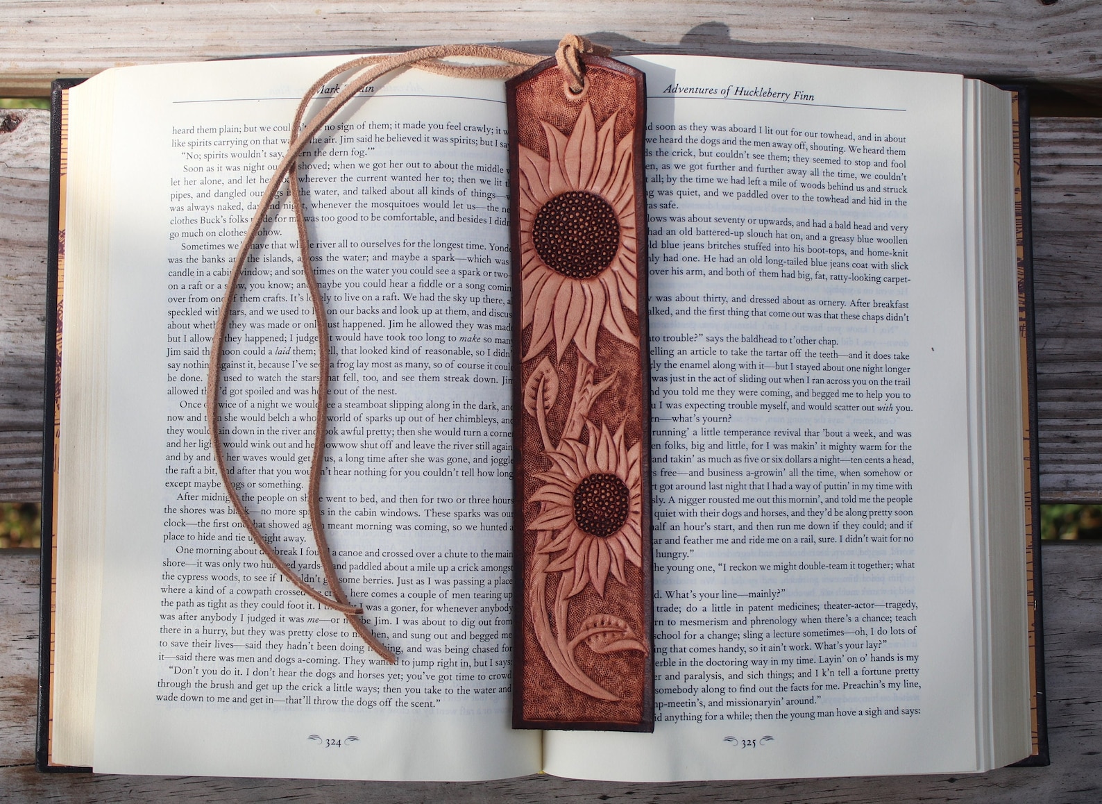 Hand Tooled Leather Bookmark, Floral Sunflower Western Pattern - Etsy