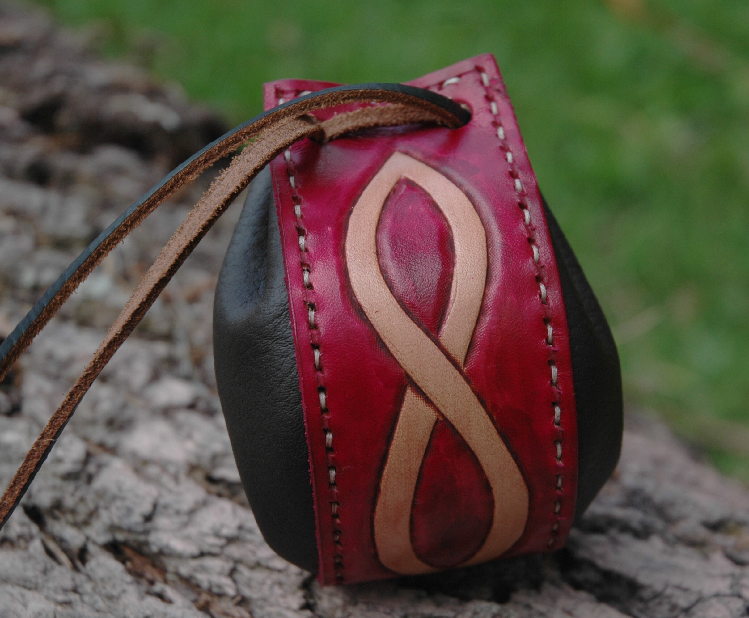 Leather Draw-string Bags, Handsewn Leather Purse, Portable Handmade ...