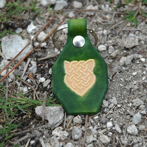Leather Celtic Knot Keychain Handmade Stamped Keychain - Etsy