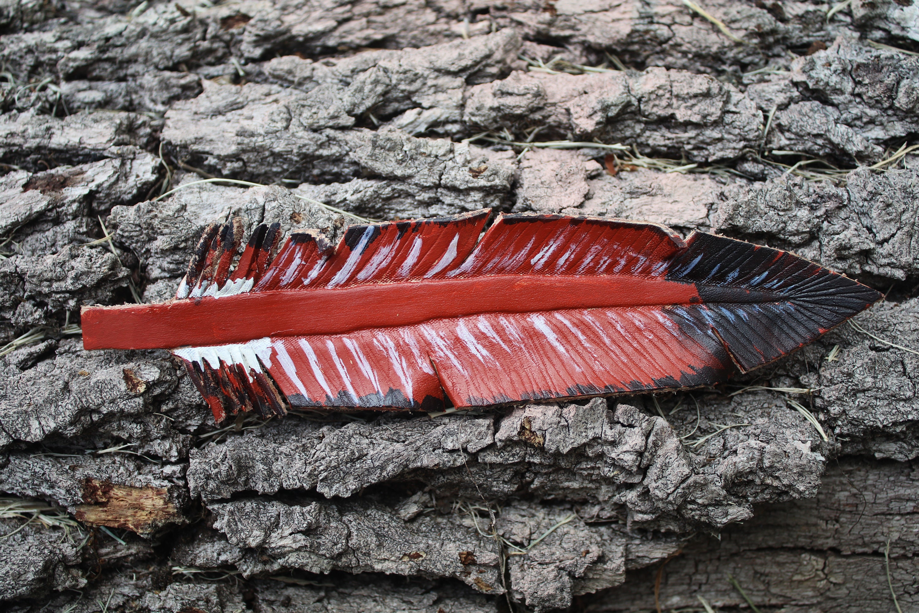 Hand-tooled Leather Feathers, Hand-painted Bookmarks, Handmade Feather ...