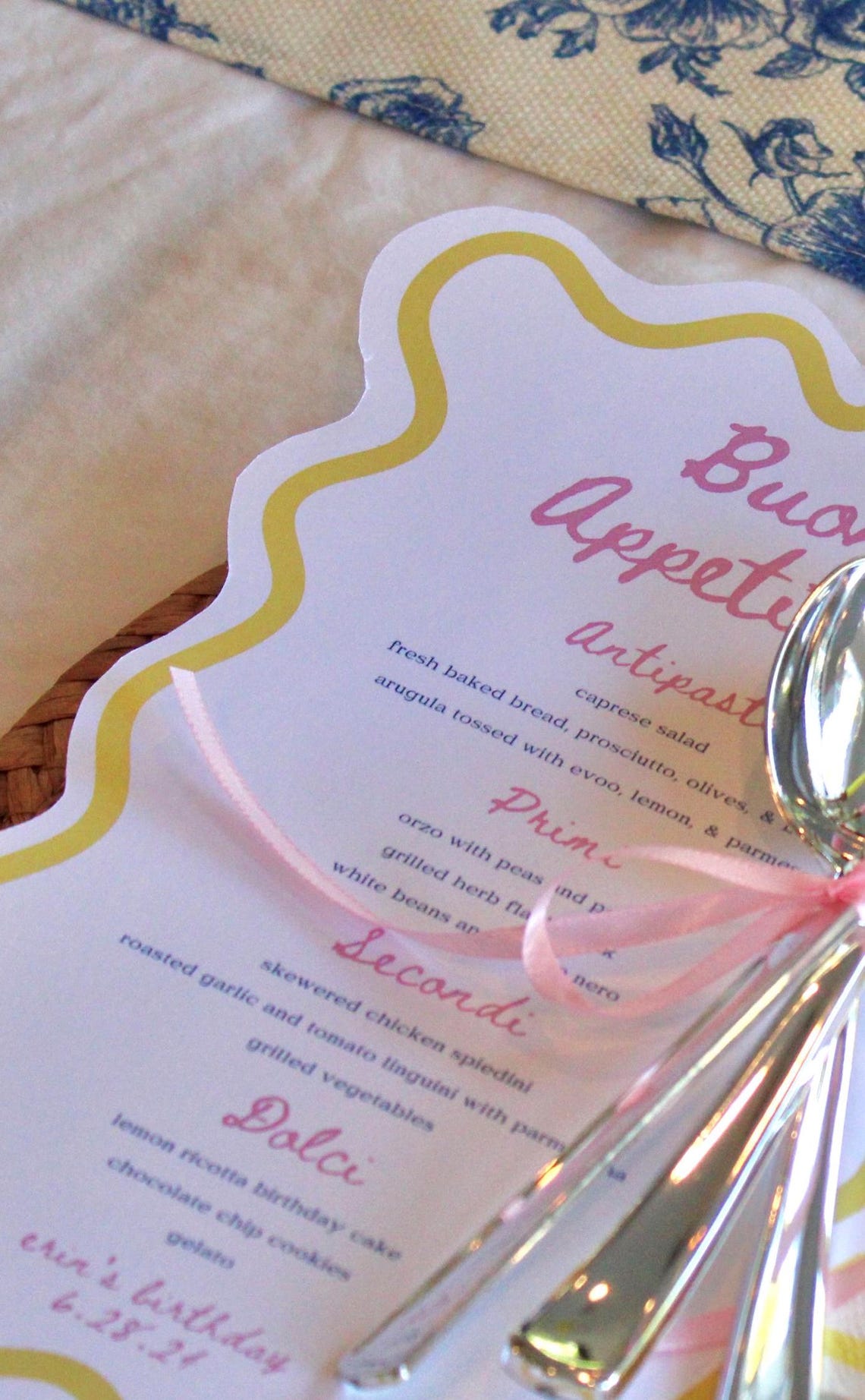 Dinner Party/brunch Menu Template - Customizable Download - Etsy