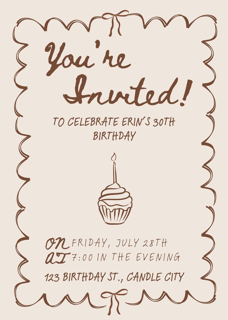 Birthday and Event Invitation - Customizable Download - Etsy
