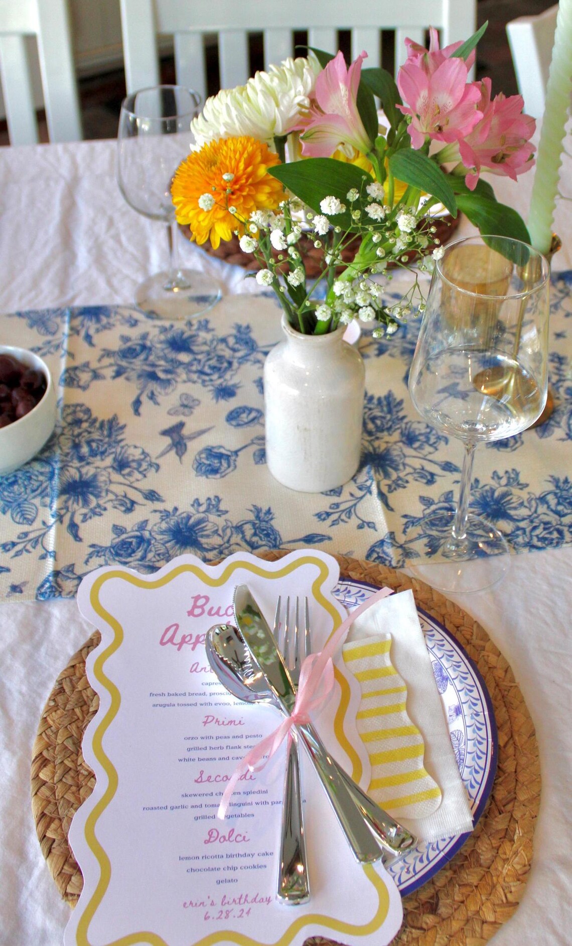 Dinner Party/brunch Menu Template - Customizable Download - Etsy