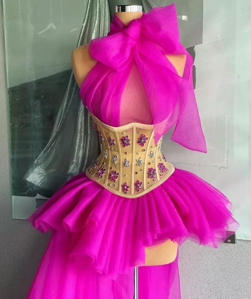 Mini Chiffon Bow Dress With Train, Birthday Shoot Dress, Holiday Dress ...