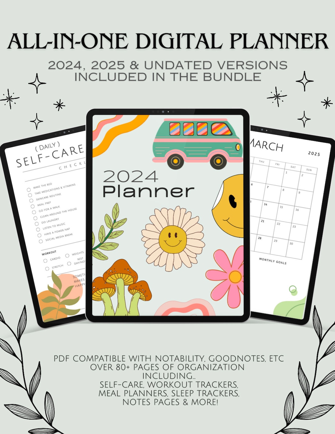 2024, 2025 Digital Planner, iPad Planner, Goodnotes Planner, Notability ...
