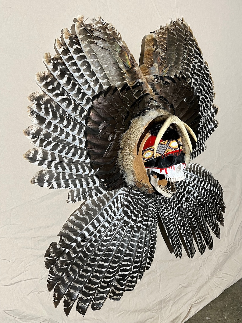 Modern Native American Turkey Feather and Antler Wall Art - Etsy