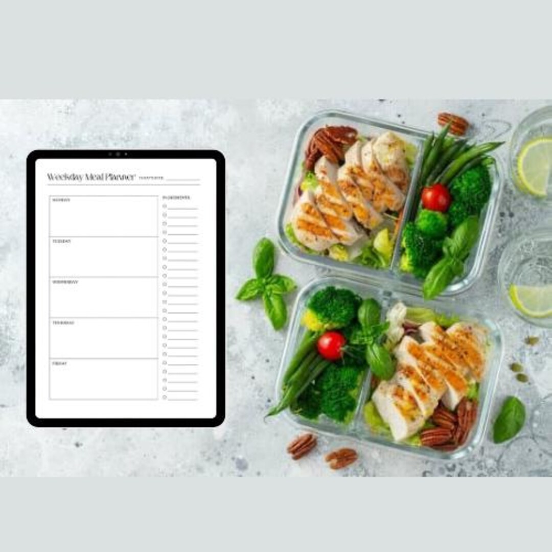 Printable Weekday Meal Planner Weekly Meal Plan Template Editable Canva ...