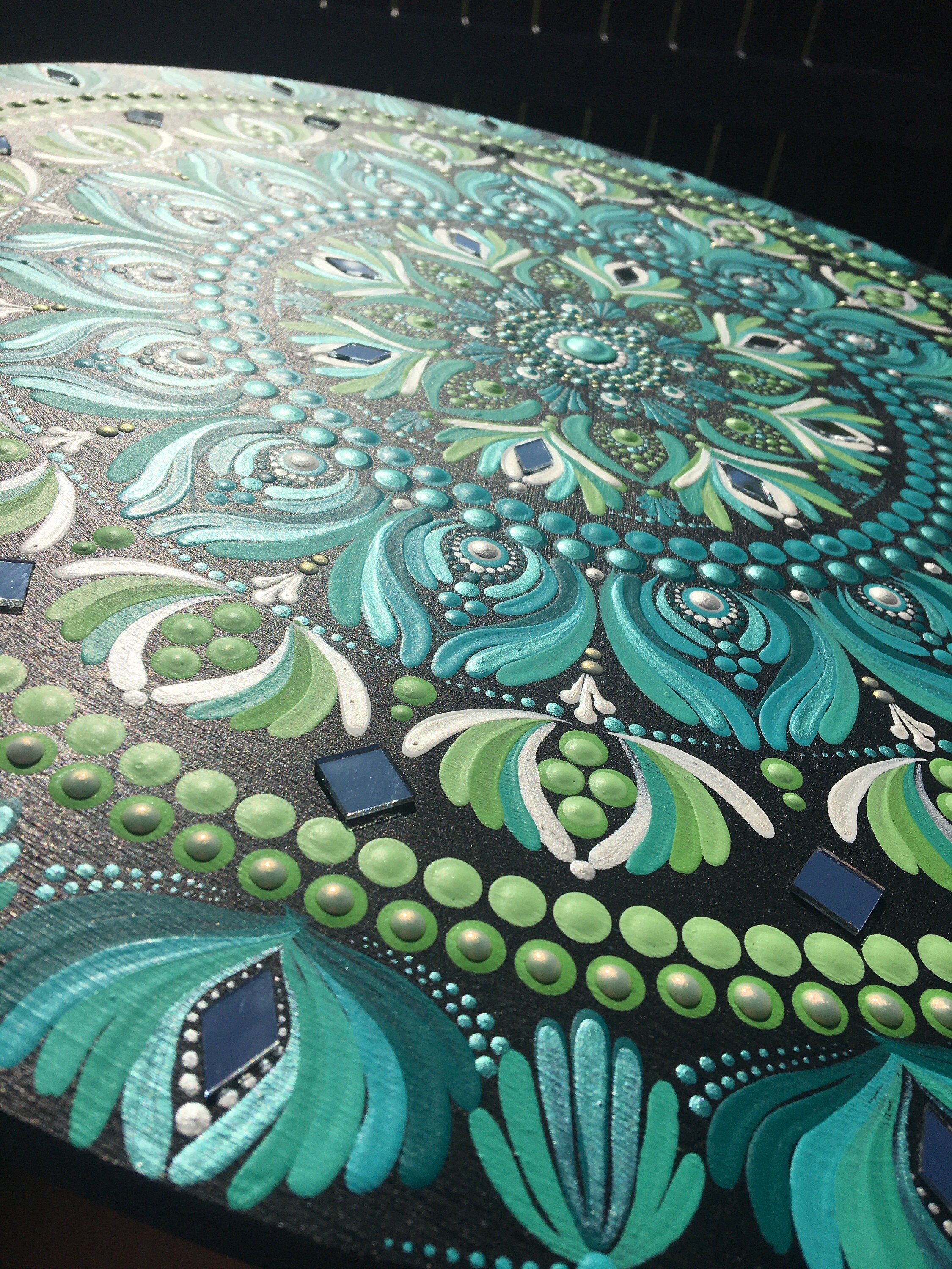 22 Hand-painted Mandala Wall Round L Wood - Etsy