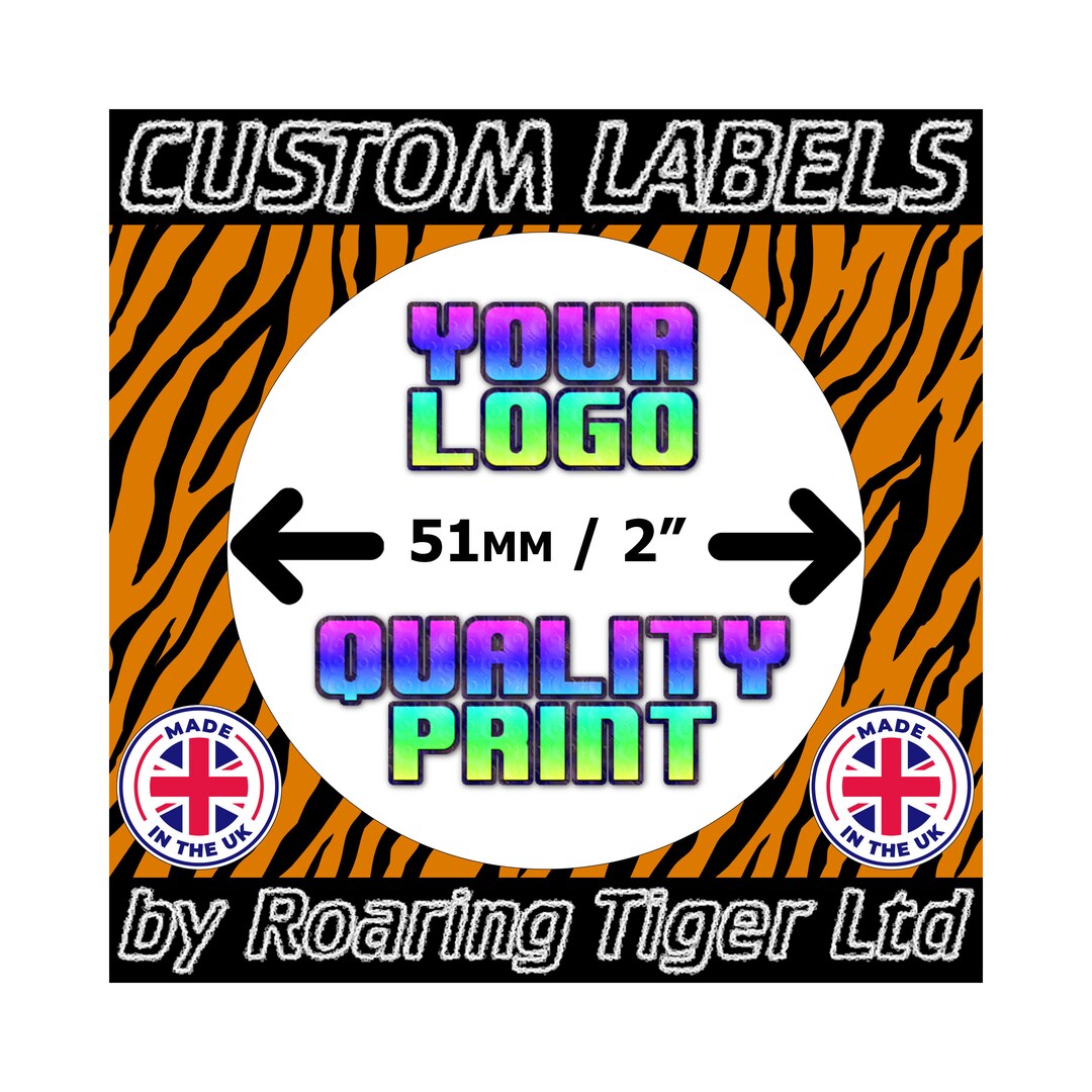 Custom Labels / Stickers / Logo Personalised A4 Sheets 51mm 2 Round ...