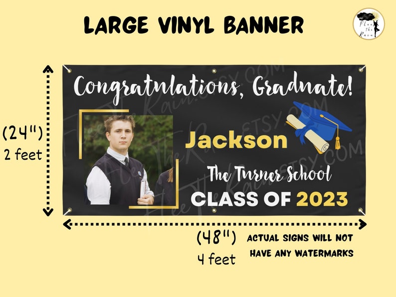 Custom Grad Banner | Senior 2023 High School Graduate Banner | Class of ...