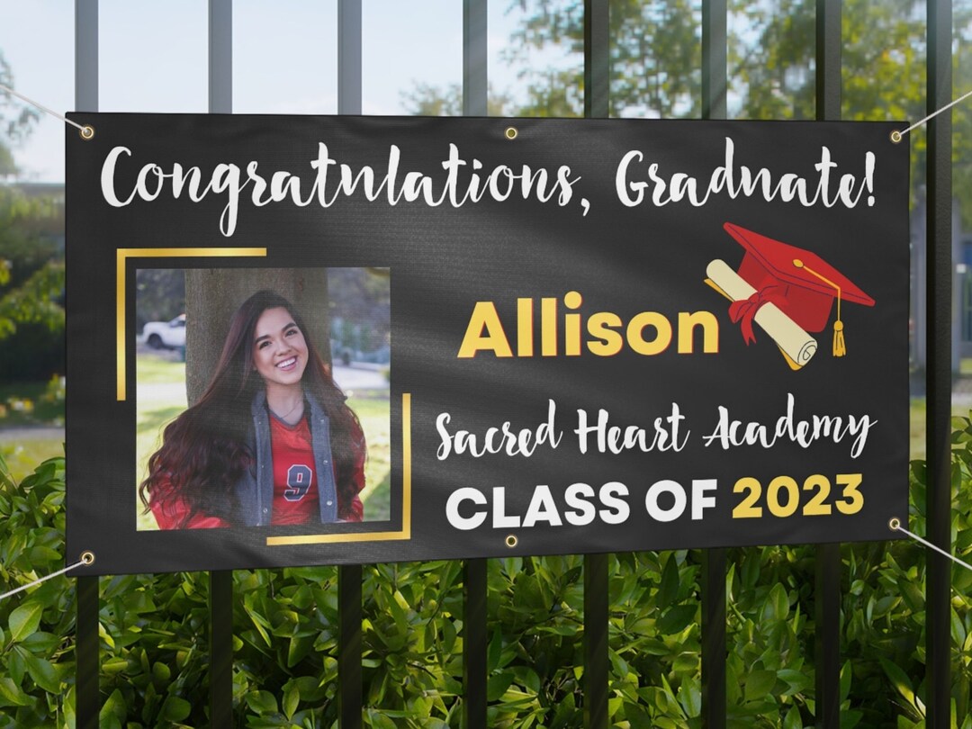 Custom Grad Banner | Senior 2023 High School Graduate Banner | Class of ...
