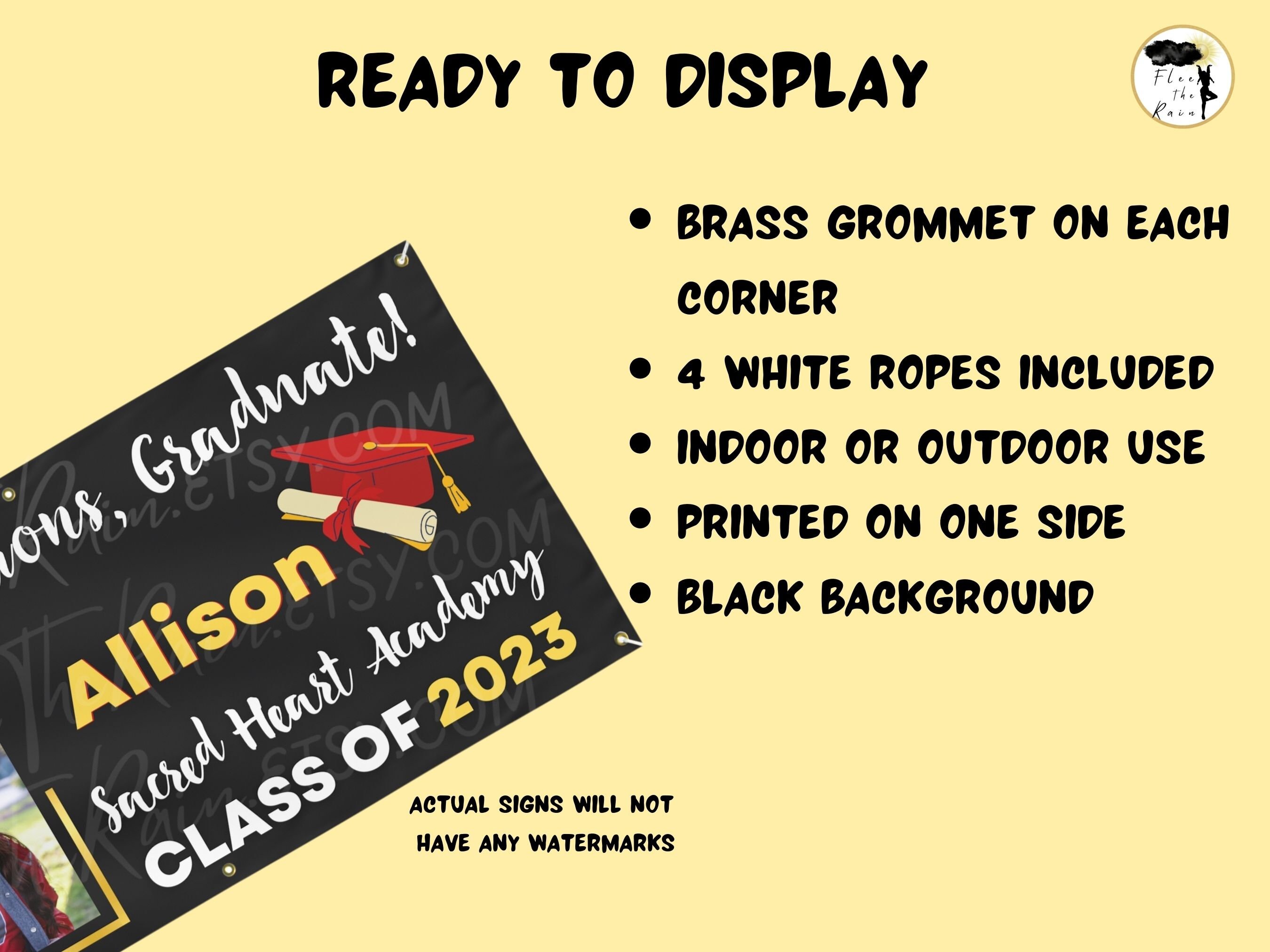Custom Grad Banner | Senior 2023 High School Graduate Banner | Class of ...