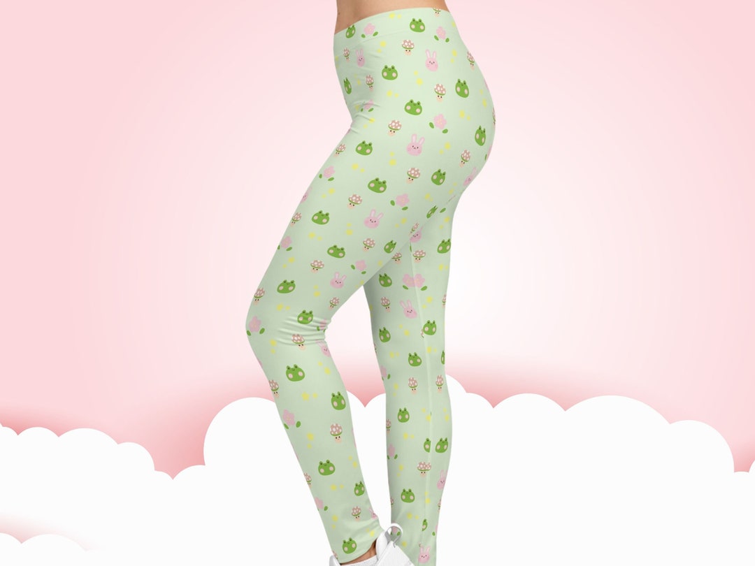 Kawaii Leggings Cute Rabbit Mushroom Frog Leggings Kawaii Clothing ...