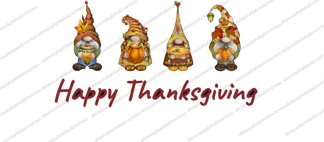 Happy Thanksgiving Gnomes PNG for DIY Crafts - Etsy