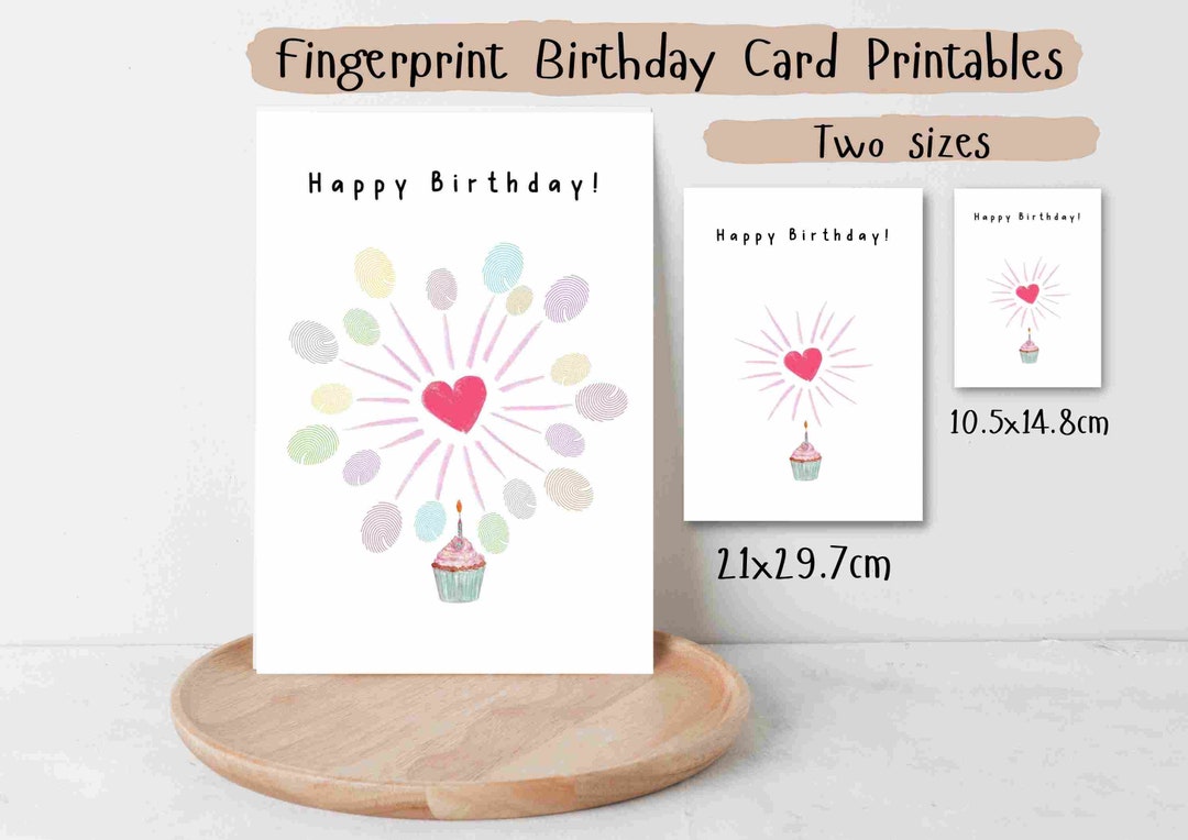 Candle Fingerprint, Birthday Card, Kids Craft,fingerprint Printable ...
