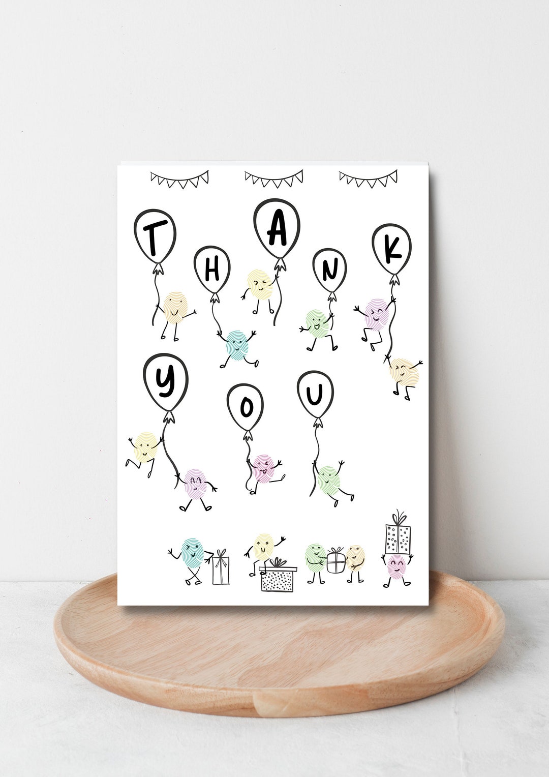 Fingerprint Thank You Card Printable: Kids Craft (digital Download) - Etsy