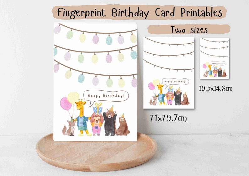 Party Light Fingerprint Craft, Birthday Card, Kids Craft,fingerprint ...