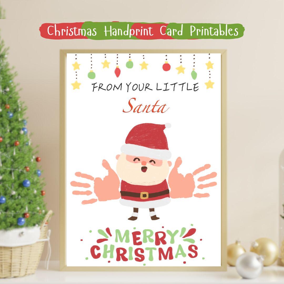 Christmas Santa Claus Handprint Card: DIY Craft Printable (PDF) - Etsy