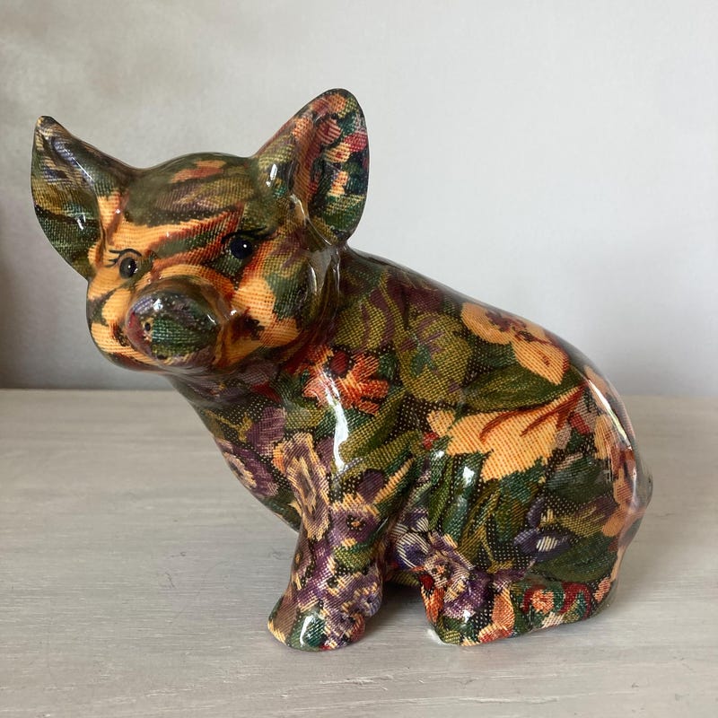 Porcelain Pig - Etsy