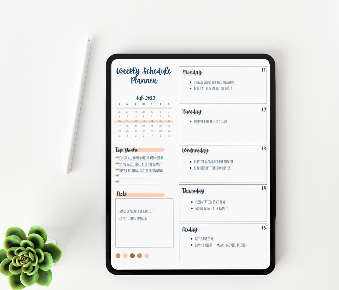 Minimalist Weekly Digital Planner, Instant Download, Goodnotes Ready ...