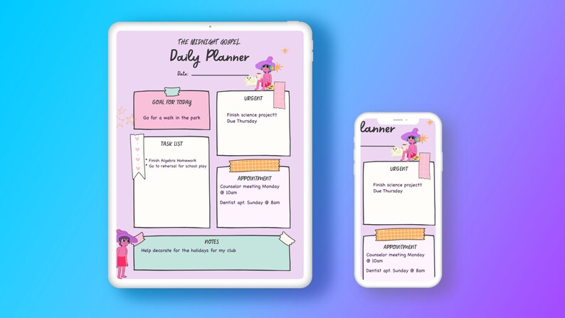 The Midnight Gospel Themed Daily Digital Planner | Printable Download ...