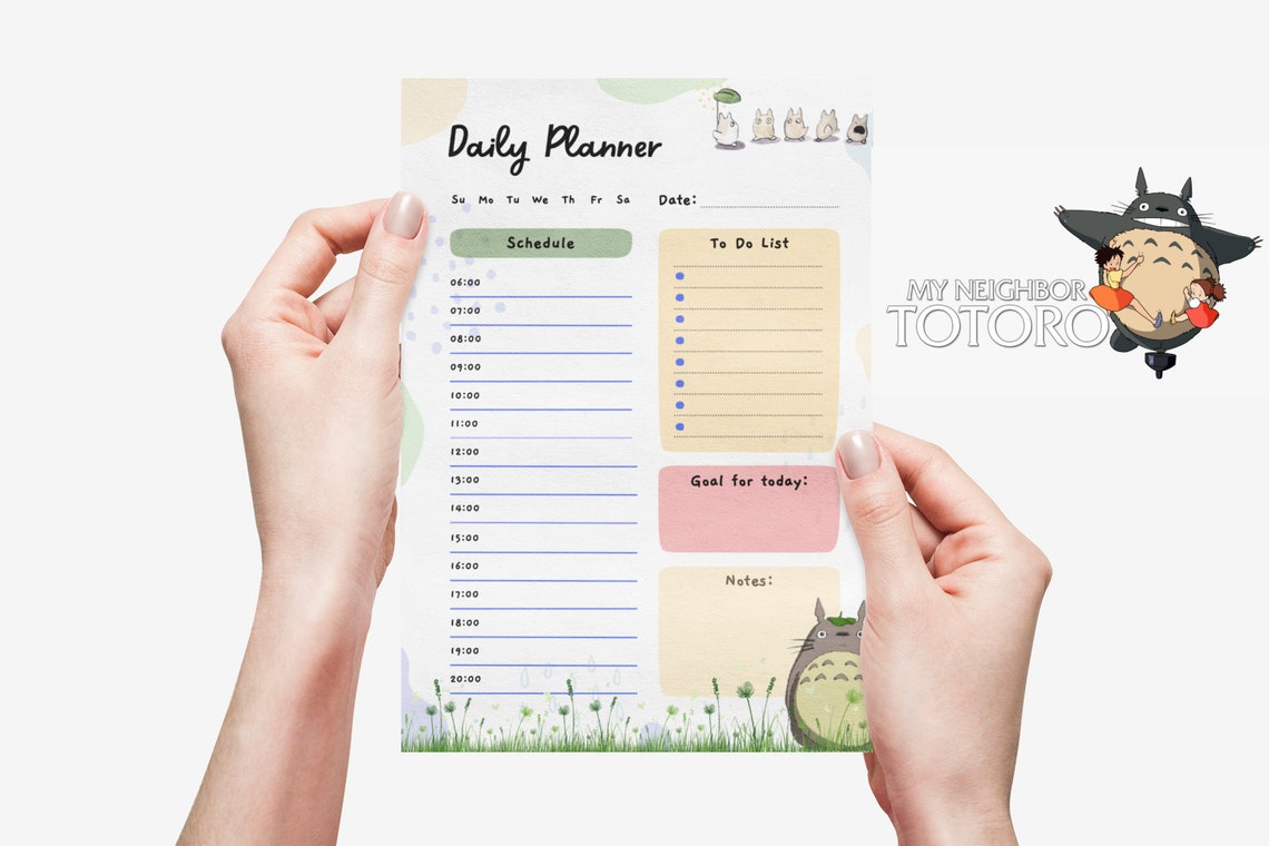 Totoro Daily Planner: Productivity Schedule (digital Download) - Etsy