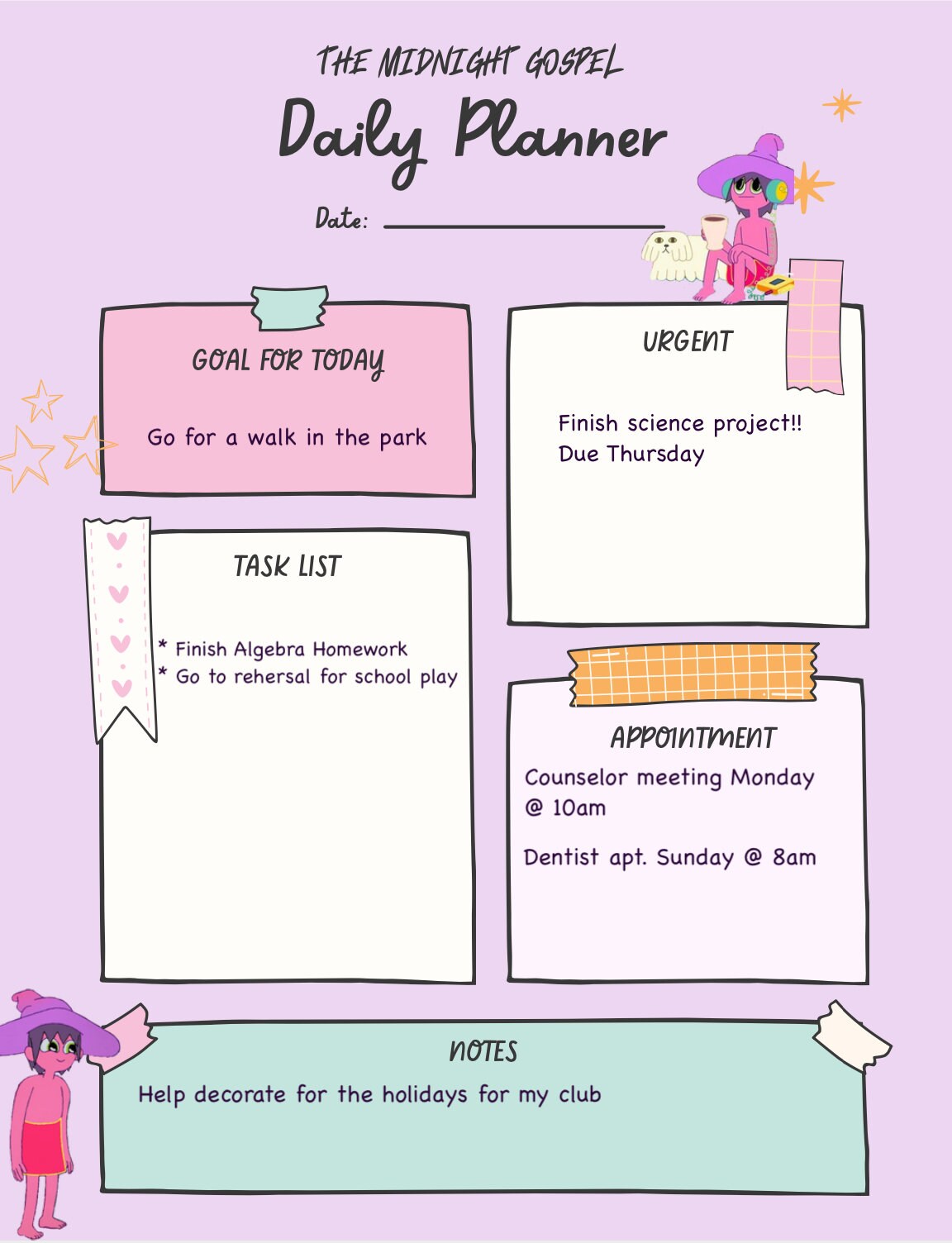 The Midnight Gospel Themed Daily Digital Planner Printable Download - Etsy