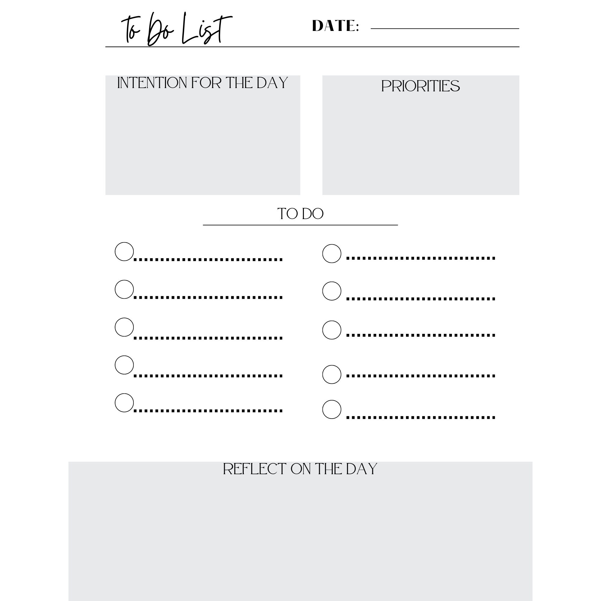 Black and Grey to Do Lists Printables - Etsy