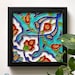 Floral Eslimi Tile Painting: Handmade Colorful Glass Decor, 9x9 - Etsy