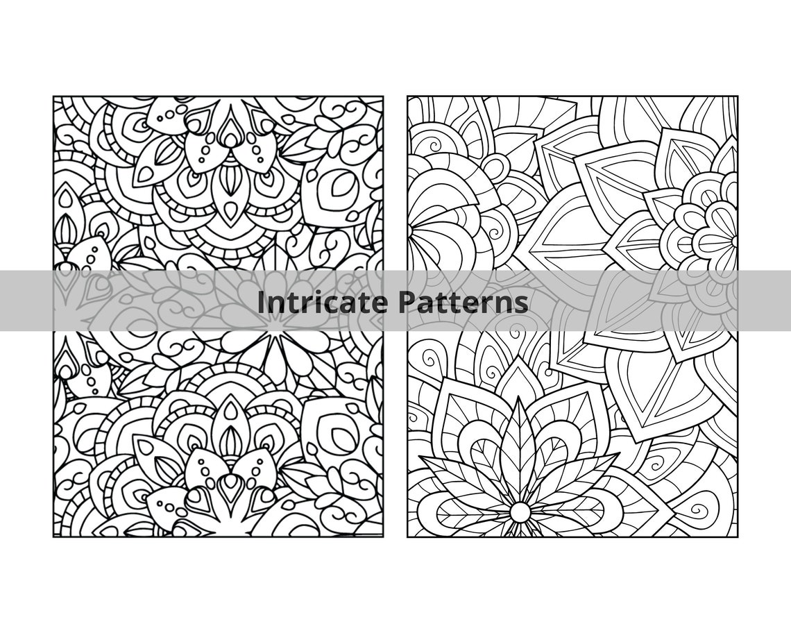 Mandala Coloring Pages | Adult Coloring Book | 50 Digital Coloring ...