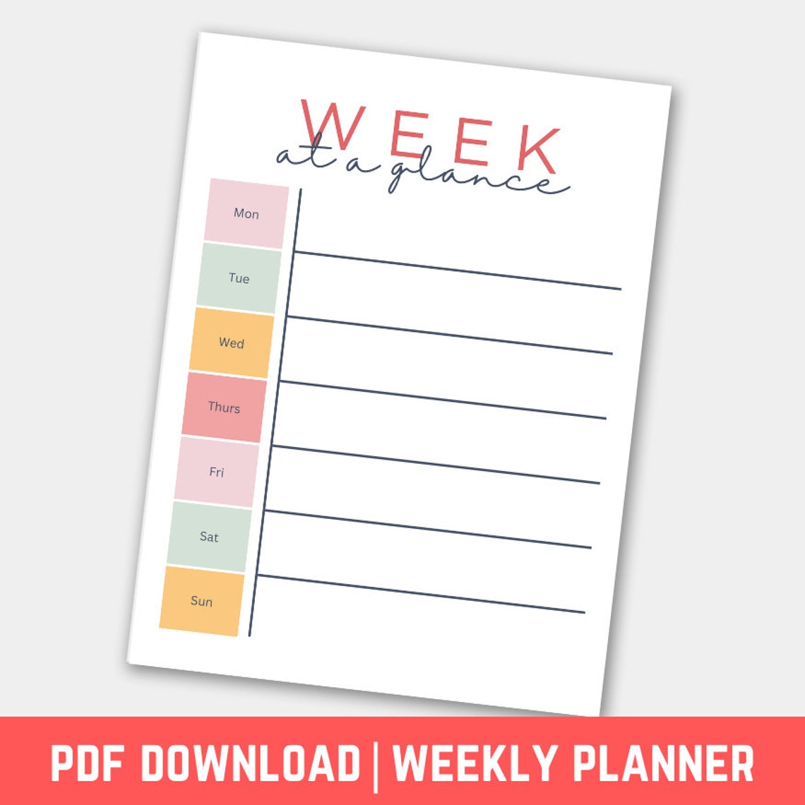 Weekly Planner Template | Digital Weekly Planner Ready to Download | 8. ...