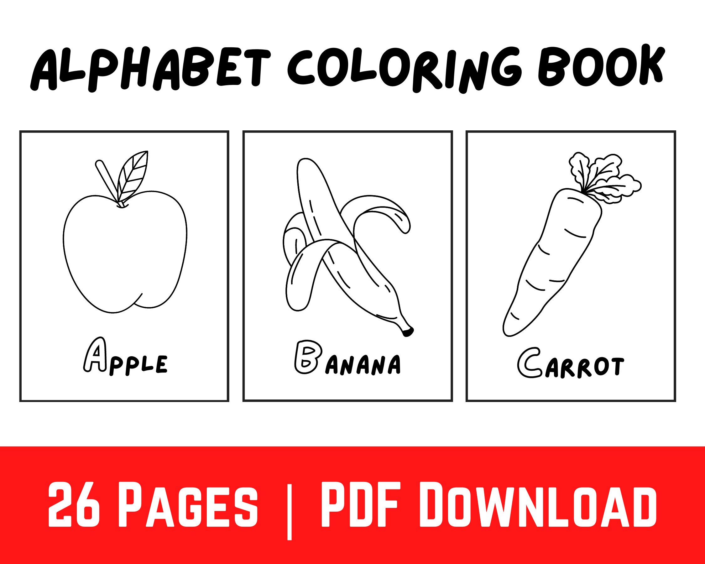 Alphabet Coloring Book Worksheet | Alphabet Coloring Pages for Kids ...
