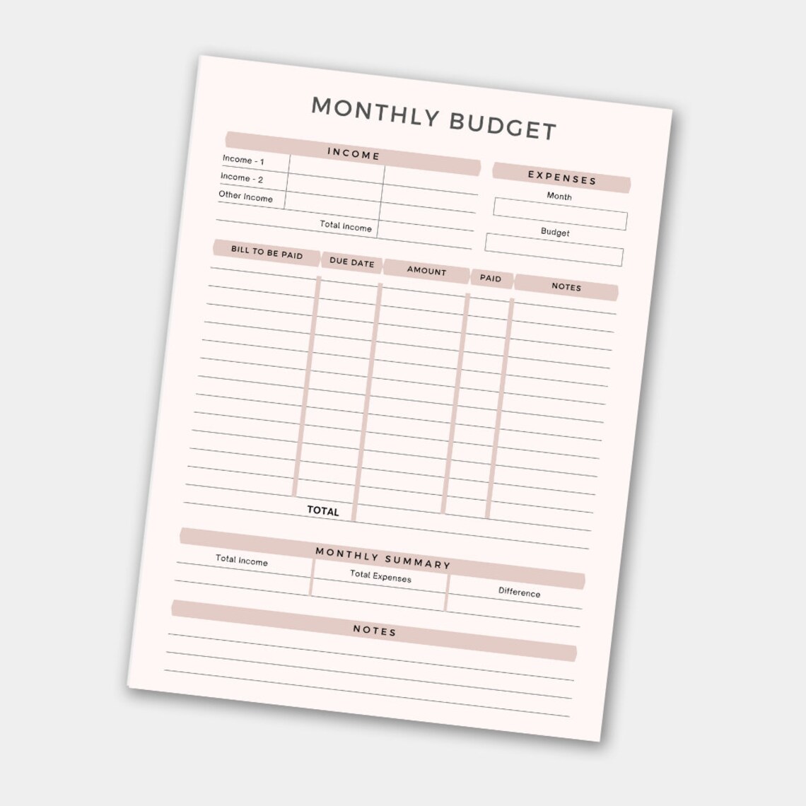 Monthly Budget Planner Template | Digital Budget Planner Ready to ...