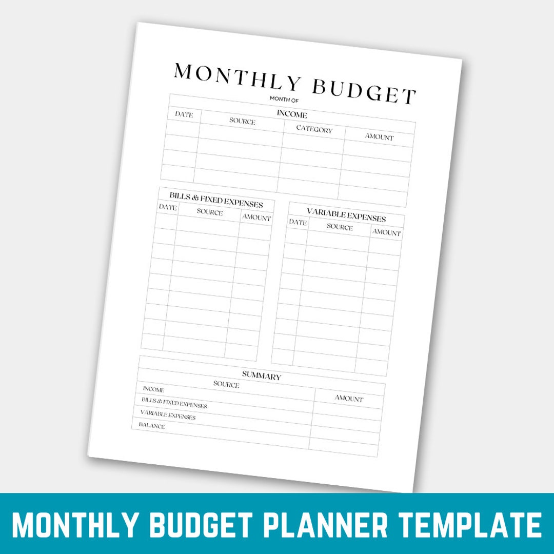 Monthly Budget Planner Template | Digital Budget Planner Ready to ...