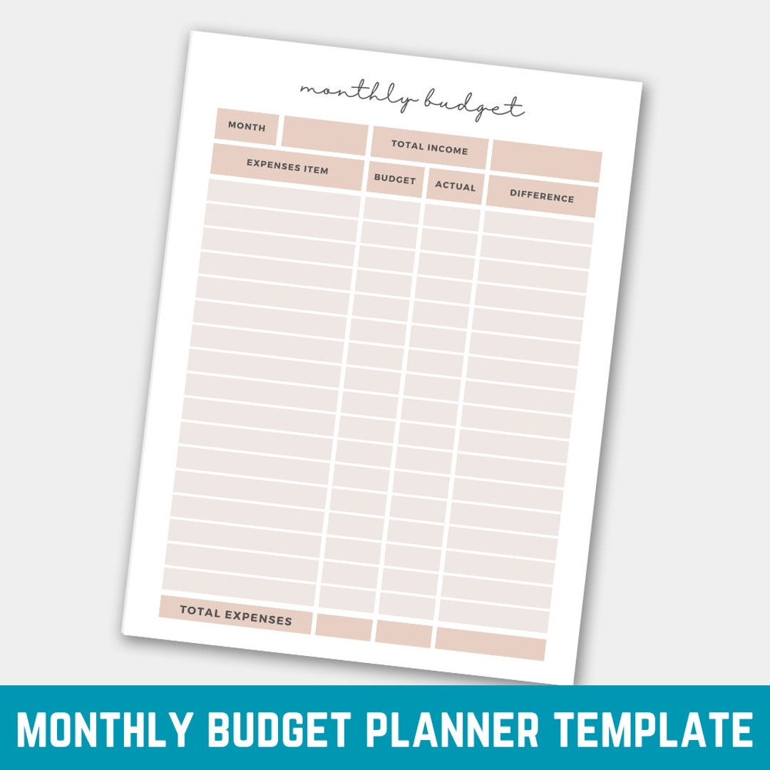 Monthly Budget Planner Template | Digital Budget Planner Ready to ...