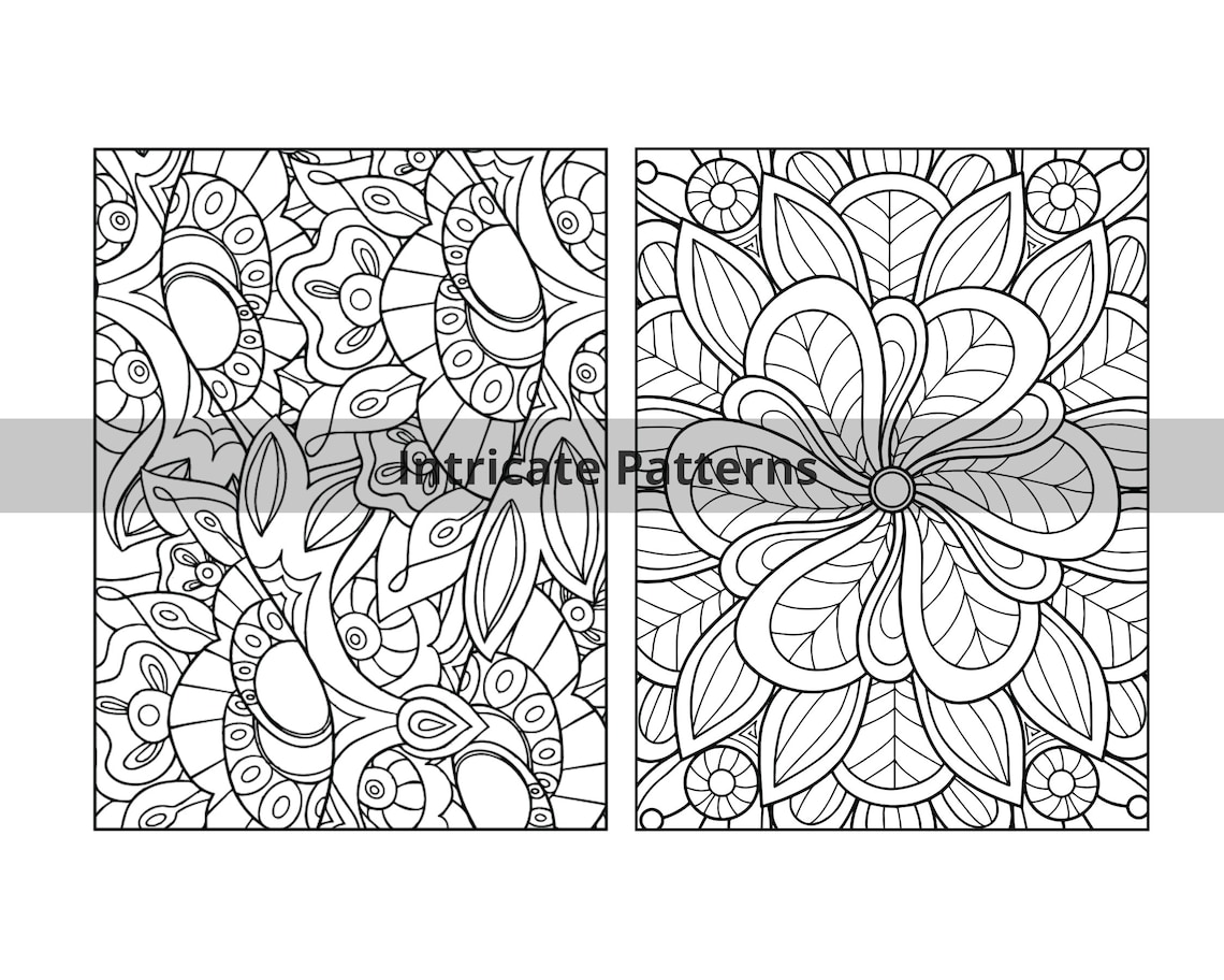 Mandala Coloring Pages | Adult Coloring Book | 50 Digital Coloring ...